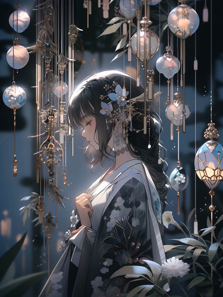 女|插画师Ram音。的AI绘图插画图片 | BoBoPic