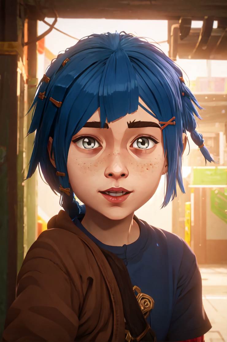 AIPowderfromArcane'sLoRA|插画师soplon的金克丝插画图片 | BoBoPic