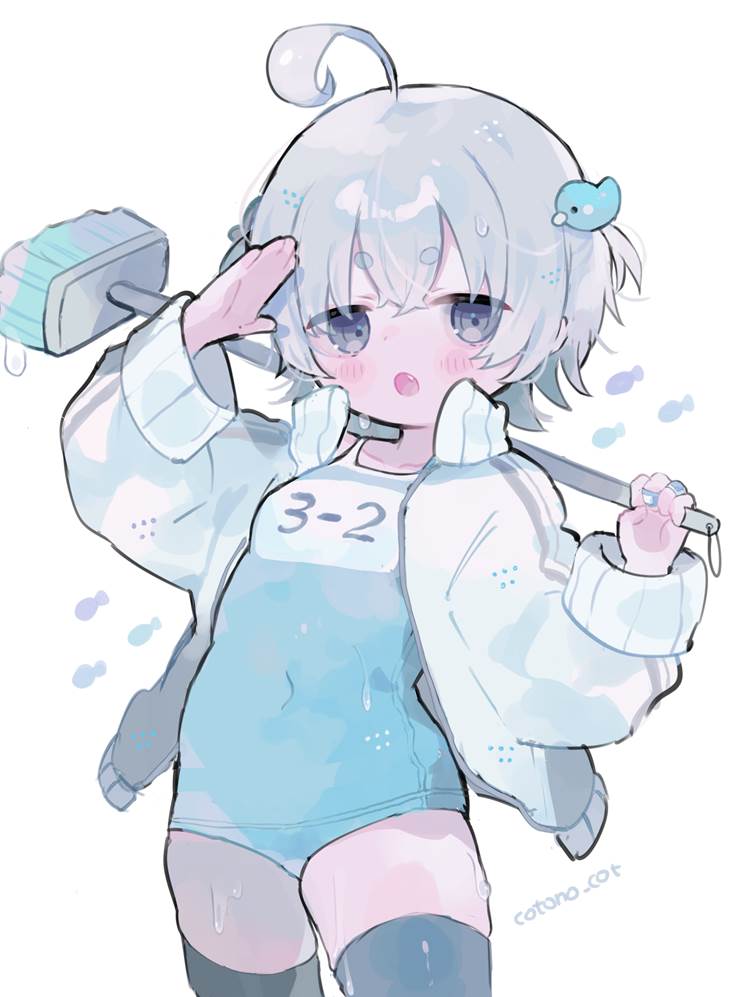 打扫干净|插画师cotono的女孩插画图片 | BoBoPic