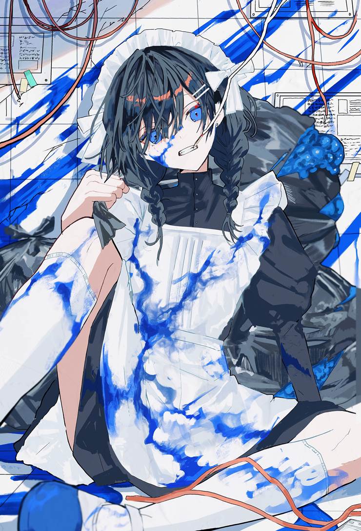 清扫中|插画师紫云的女孩插画图片 | BoBoPic