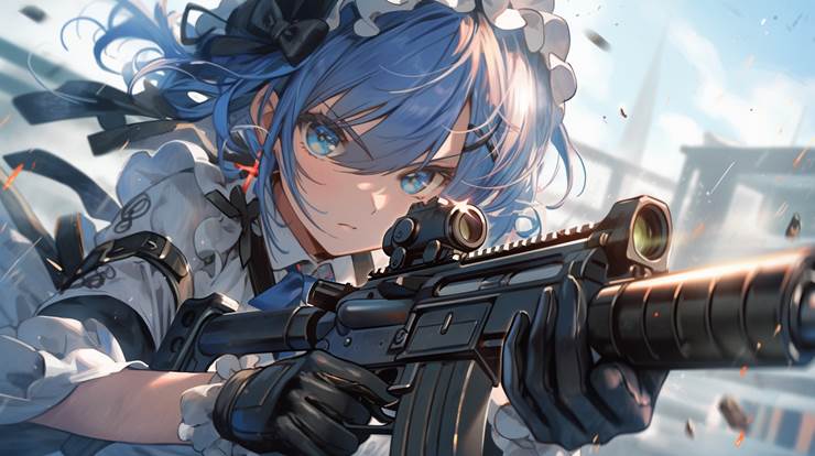 Gun女仆|插画师猫工舰的AI绘图插画图片 | BoBoPic