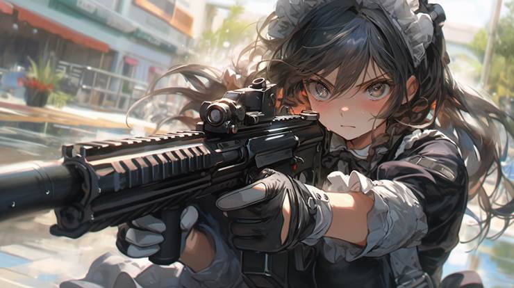 Gun女仆|插画师猫工舰的AI绘图插画图片 | BoBoPic