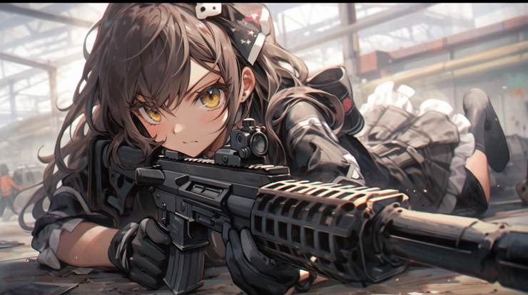 Gun女仆|插画师猫工舰的AI绘图插画图片 | BoBoPic