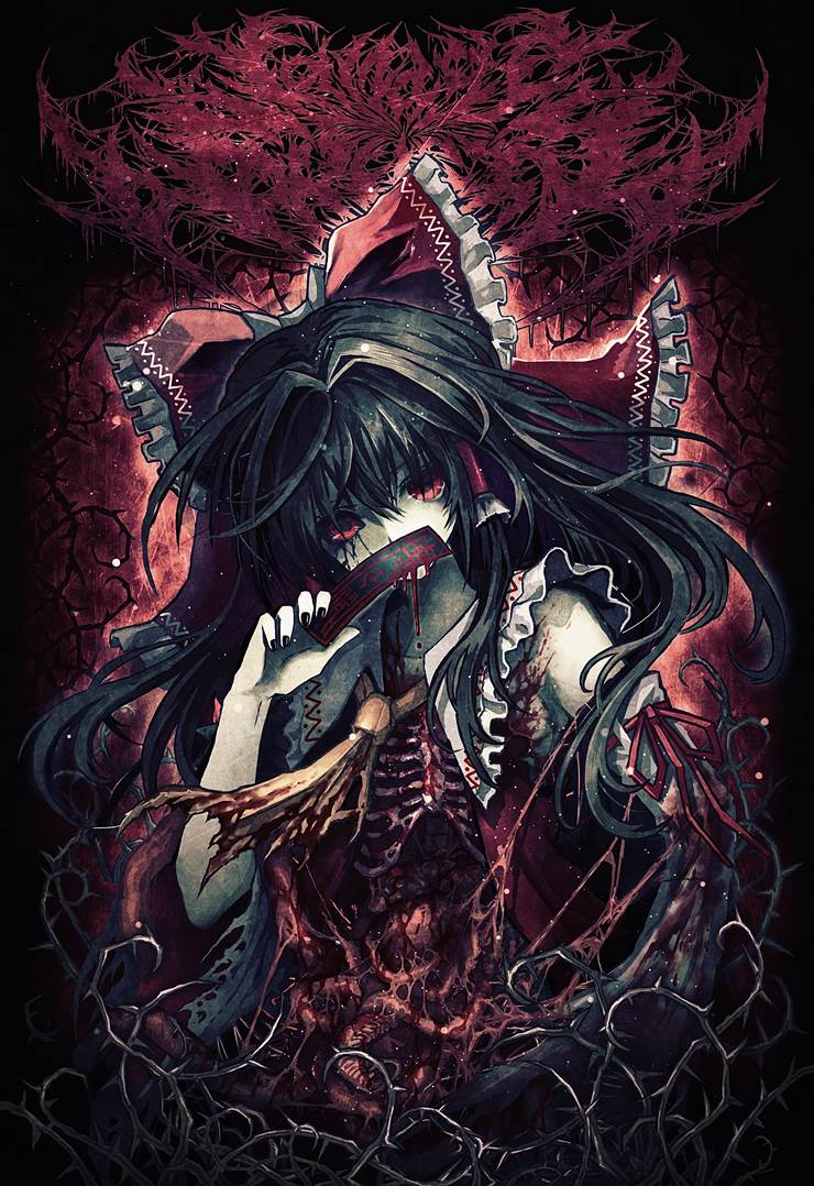 BRUTAL-REIMU2023|插画师幽妃yuki的恐怖插画图片 | BoBoPic