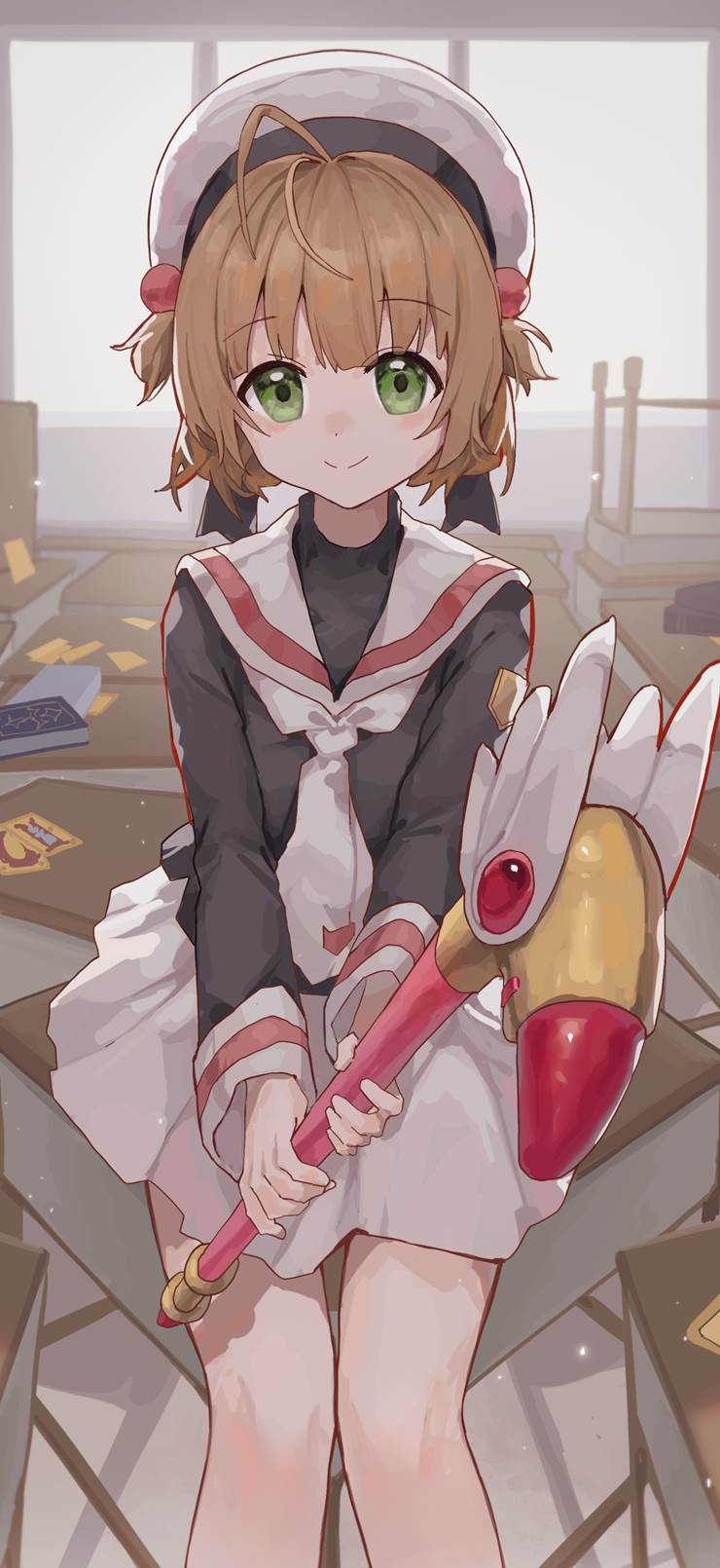 Sakura Kinomoto,Cardcaptor Sakura,Sakura Kinomoto,girl,young girl,sailor uniform,uniform,magical ...