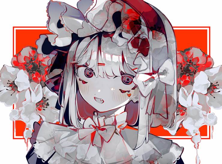 original,creation,girl,illustration,young girl,flower,ribbon,white hair,original 1000+ bookmarks ...