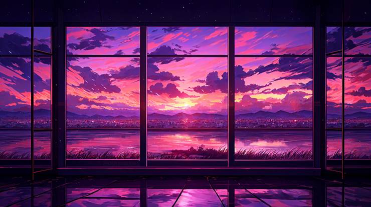 amor|插画师Uomi的Ai绘图（风景）插画图片 | BoBoPic