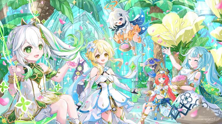 原神3周年！！|插画师YUtuKI的派蒙插画图片 | BoBoPic