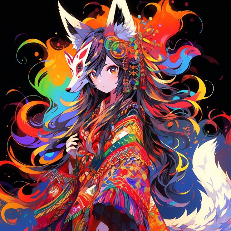 狐の少女|插画师りんちゃ的少女插画图片 | BoBoPic