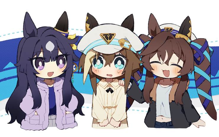 3姐妹|插画师B的马娘插画图片 | BoBoPic