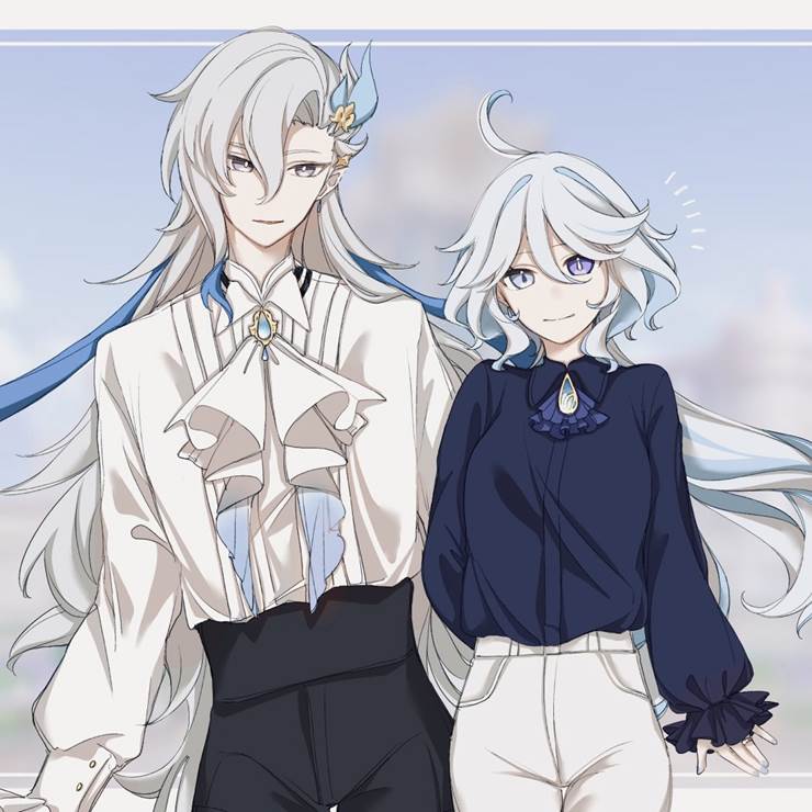 原神,那维莱特与芙宁娜,芙宁娜,那维莱特图片|尺寸1098x1098 | BoBoPic