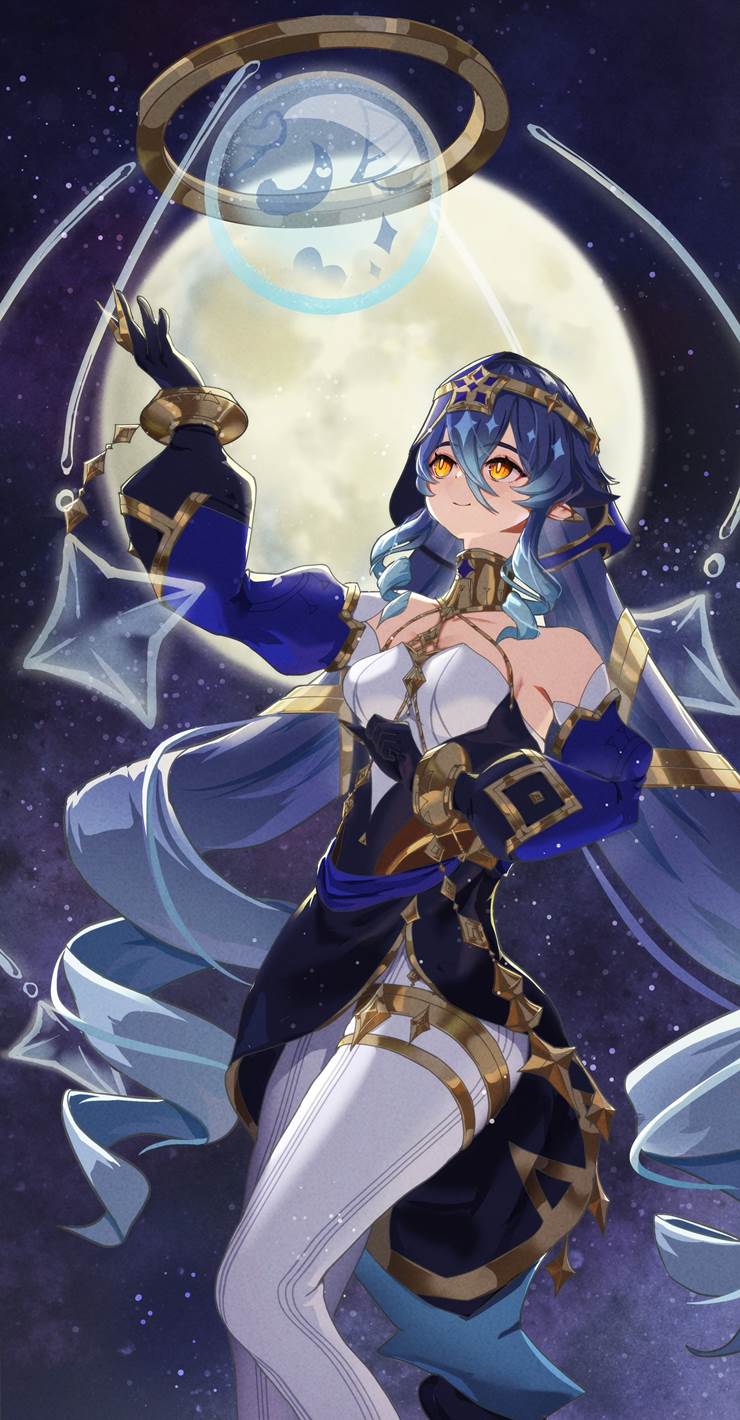 Genshin Impact,Layla (Genshin Impact),full moon,Sumeru, - tioid'illustration - PixivBox
