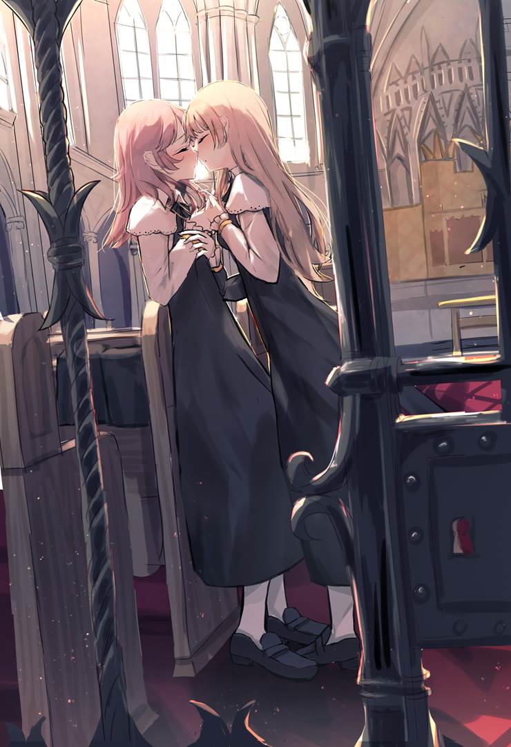 原创,yuri,吻,修女,百合1000收藏,原创1000users加入书籤,lesbian kiss, - べねぼれ'illustration - PixivBox