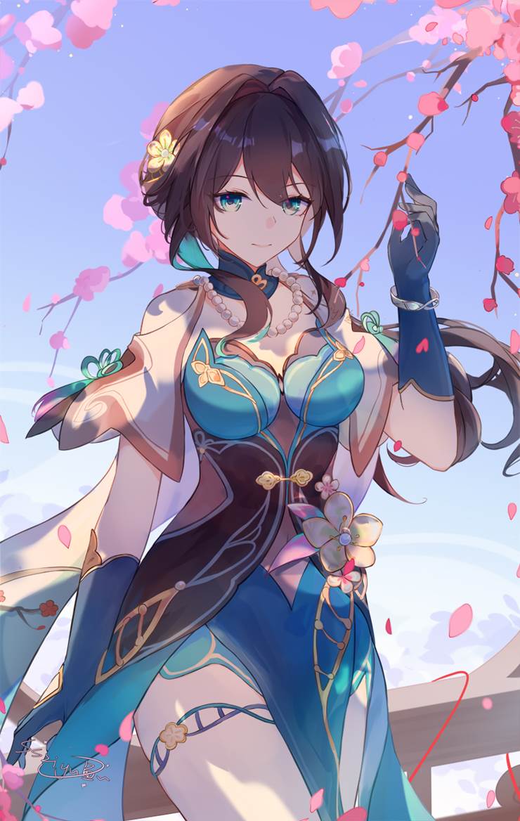 doujin,Honkai: Star Rail,illustration,女孩子,painting,drawing on board,wallpaper,崩坏：星穹铁道1000收藏,梅花 ...