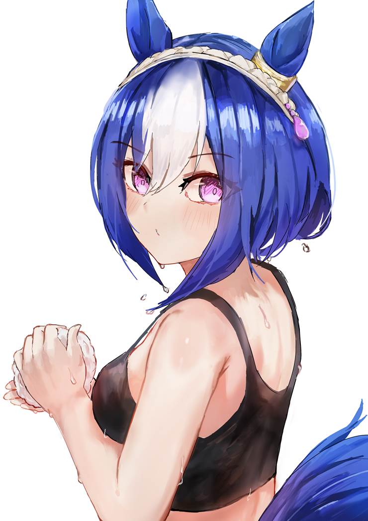 赛马娘Pretty Derby,马娘,Cesario (Uma Musume),onigiri,sports bra,赛马娘加湿器锦标, - X_X'illustration - pixivdaily