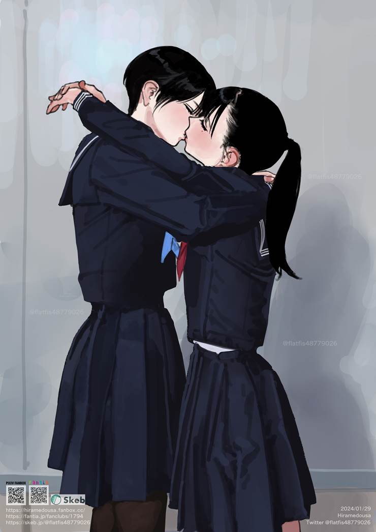 original,schoolgirl,yuri, - Hiramedoūsa'illustration - PixivBox