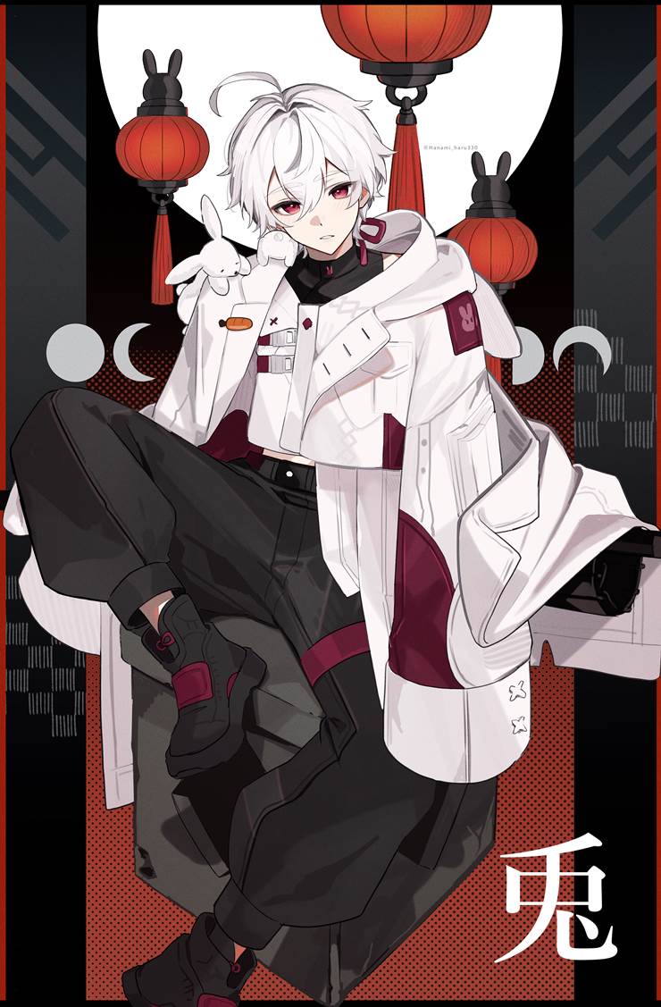 32日目.月見兎|P站男孩图片，尺寸:2687x4093 | BoBoPic