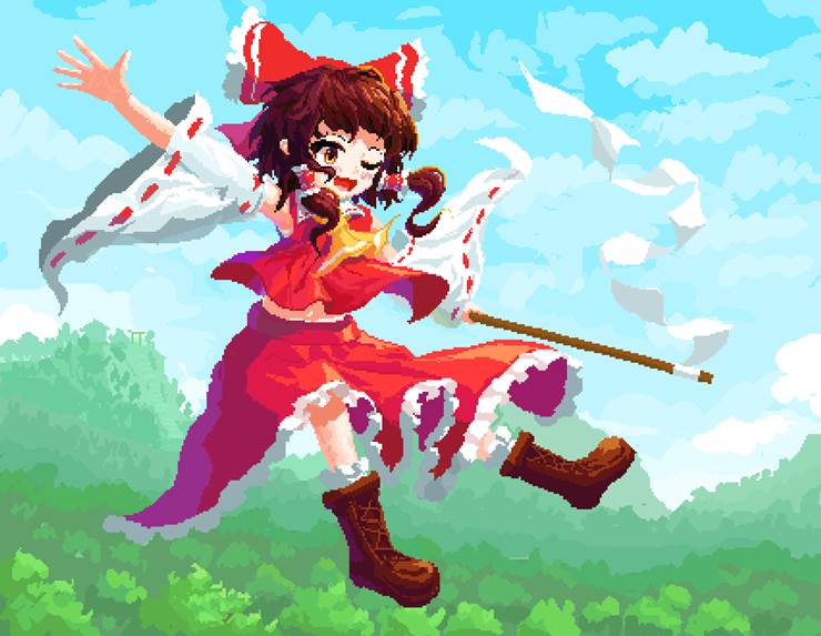 reimu hakurei,Touhou,Touhou Project,pixel art, - 02charaice20'illustration - PixivBox