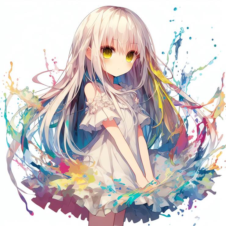 summer dress,painting tools,original character,aI-generated illustration,creation,loli,beautiful ...