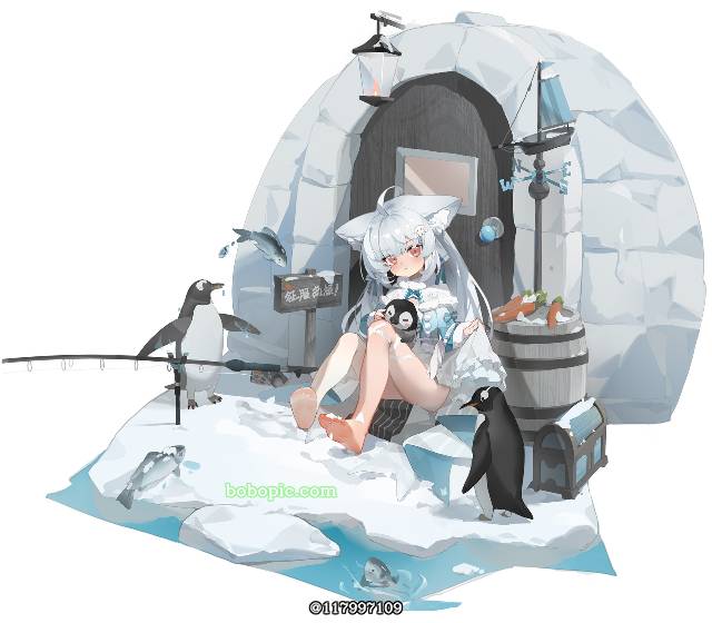 girl,white hair,animal ears,White hair,barefoot,loli, - 可乐米mi'illustration - PixivBox