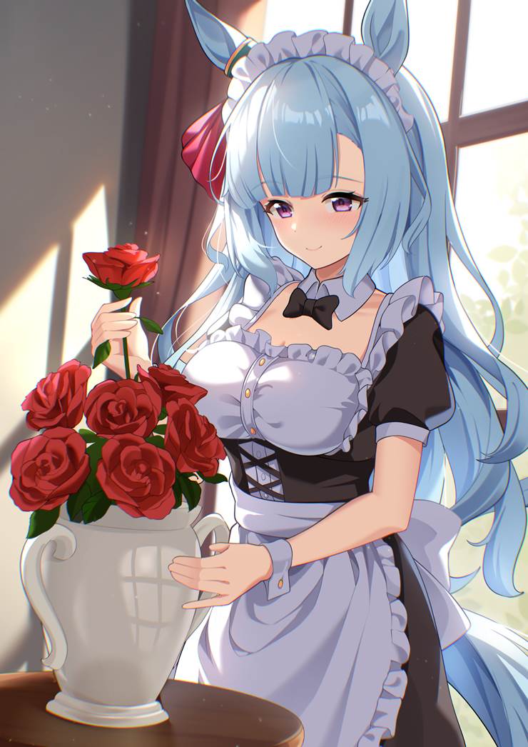 Uma Musume Pretty Derby,horse girl,maid,rose, - sunny'illustration - PixivBox