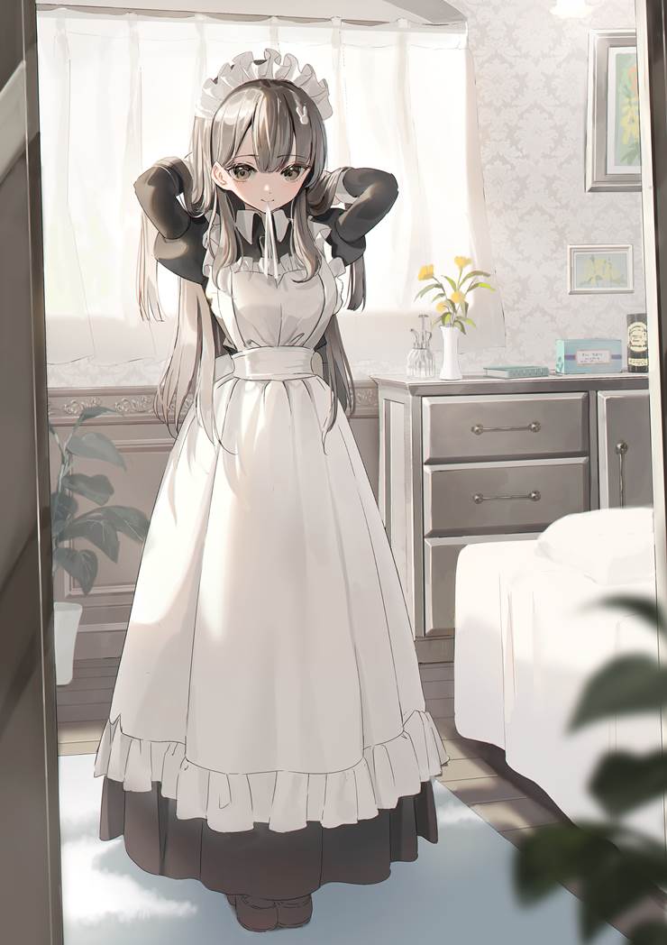 maid,girl,original,original 1000+ bookmarks,apron dress, - 栞しい'illustration - PixivBox