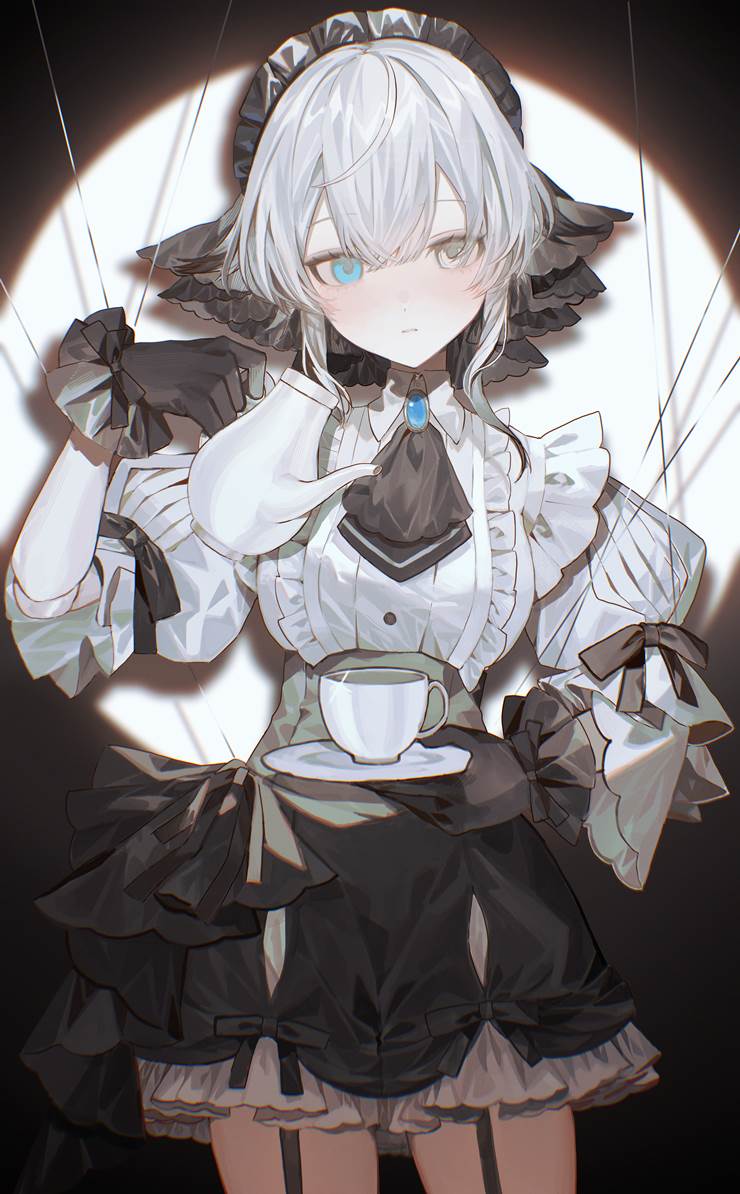 girl,white hair,original,maid,ball joints,heterochromia,puppet,original 1000+ bookmarks, - 祝く月 ...