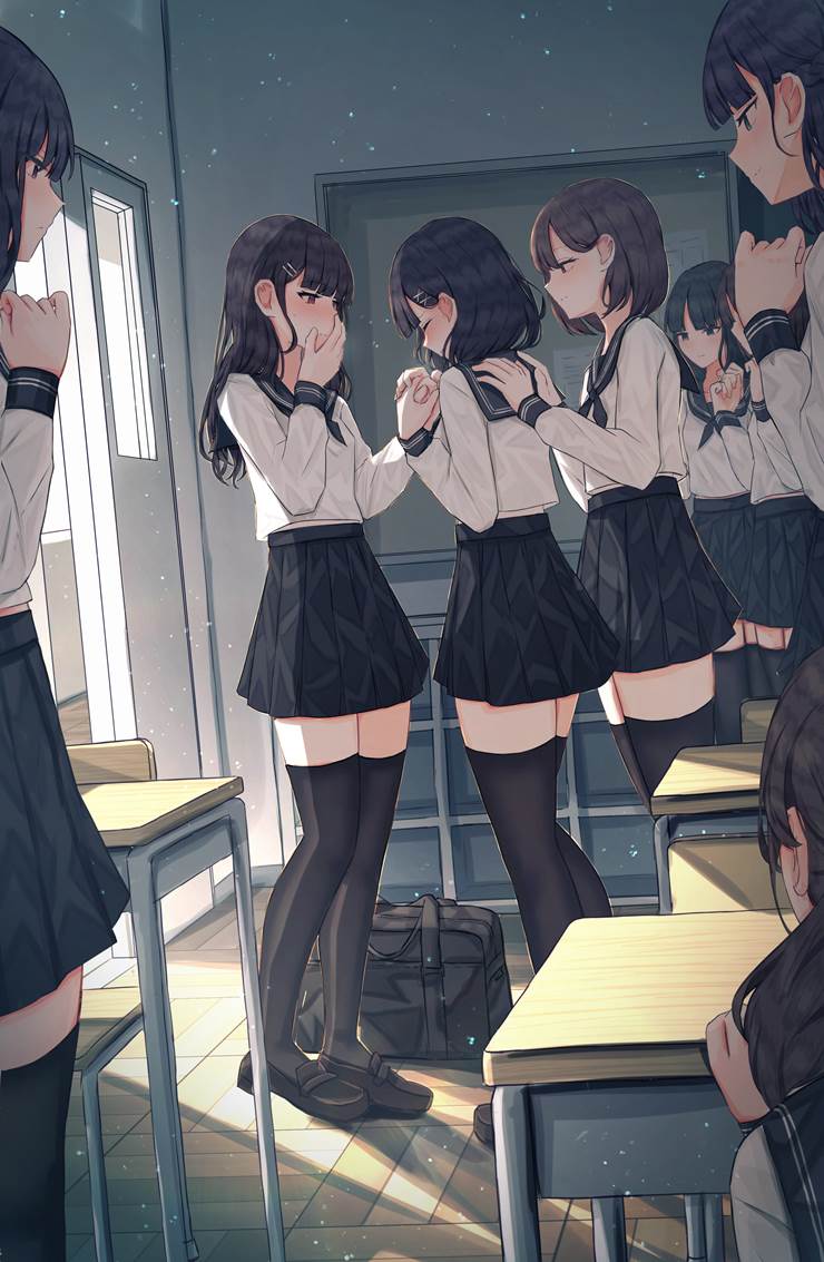 原创,yuri,uniform,love confession,水手服,百合5000收藏,原创5000users加入书籤,knee-high, - べねぼれ'illustration ...
