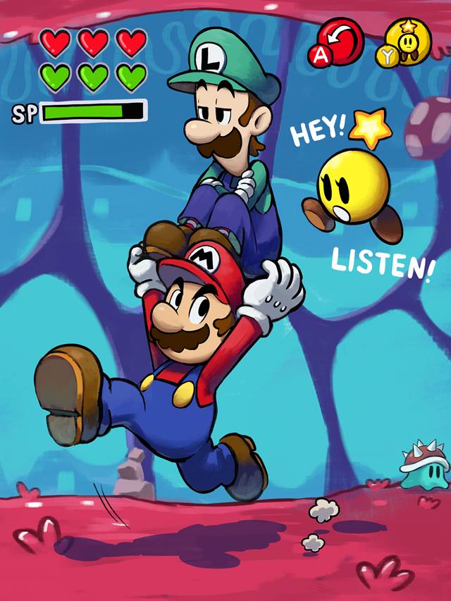 Mario & Luigi: Bowser's Inside Story,马里奥,路易,Starlow, - yamari'illustration - PixivBox
