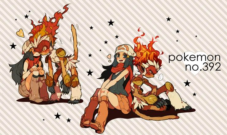 关都#392火焰宝可梦，烈焰猴(ゴウカザル)插画图片 | BoBoPic