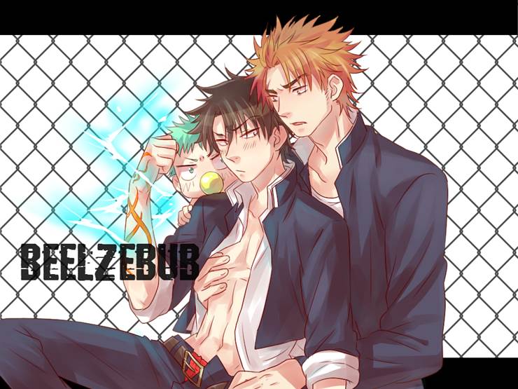 】东条×男鹿|插画师すざく（旧名*zoff）的恶魔奶爸插画图片 | BoBoPic