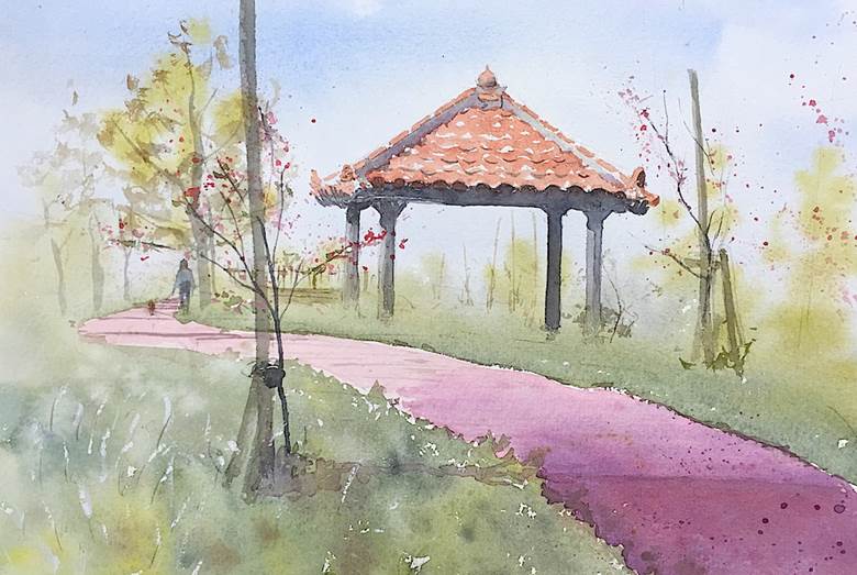 2月の道|Tj的Pixiv高清风景插画图片 | BoBoPic