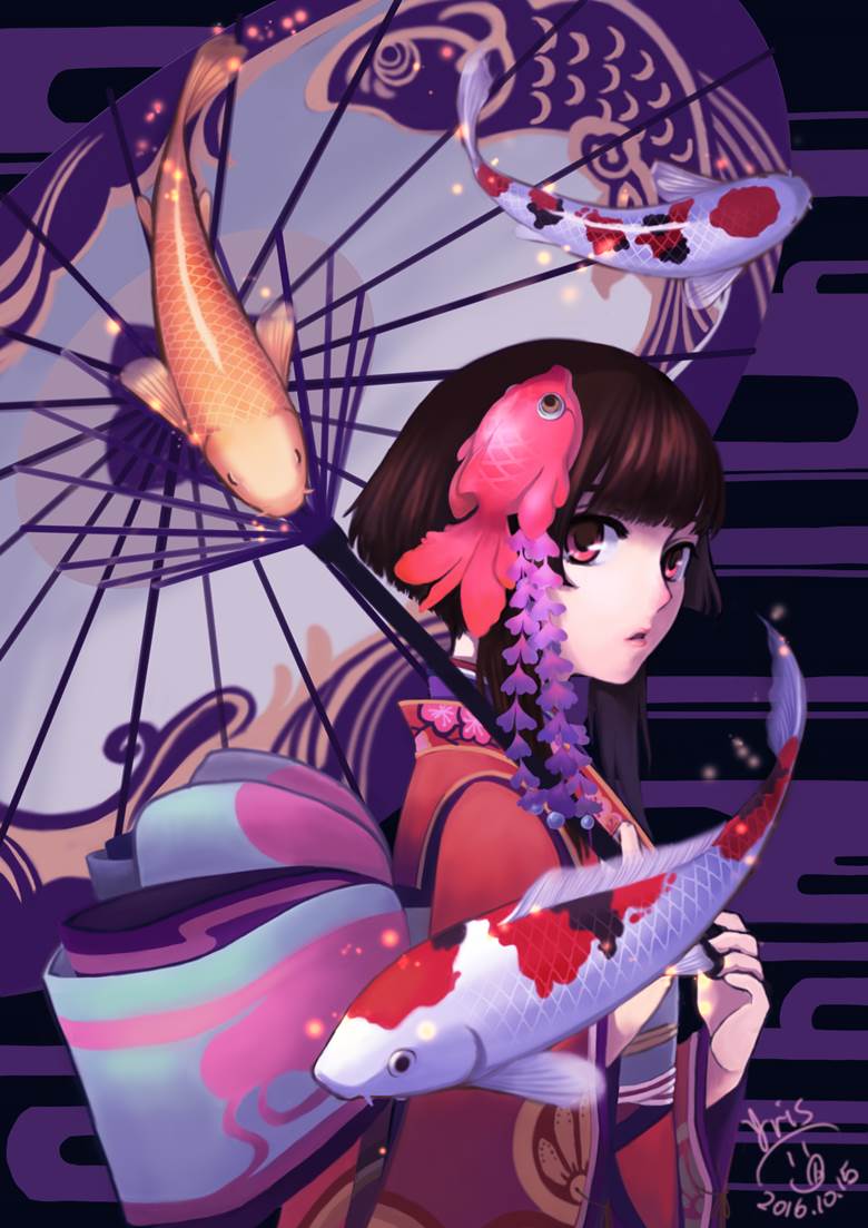 阴阳师手游 神乐|Irisお的阴阳师式神插画图片 | BoBoPic