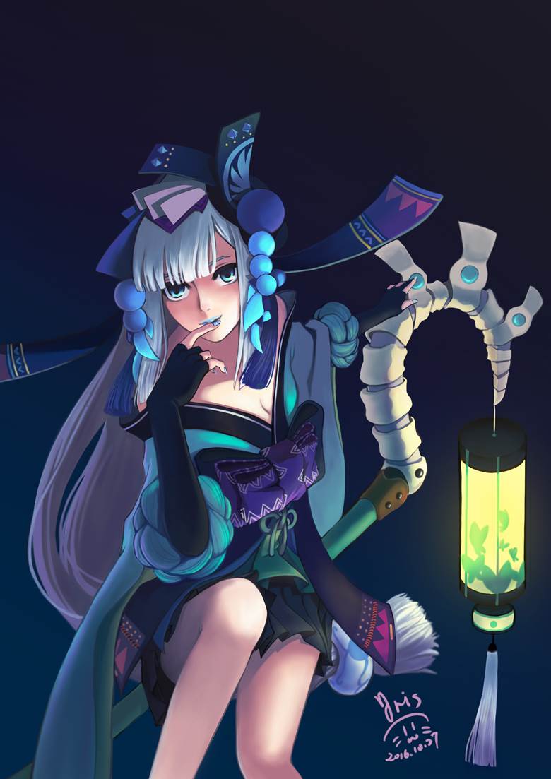 阴阳师手游 青行灯|Irisお的阴阳师式神插画图片 | BoBoPic