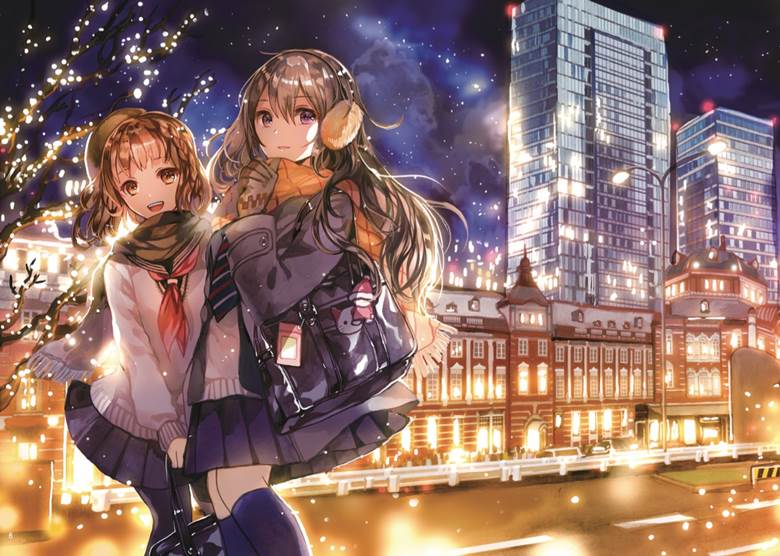 Tokyo Station Night|rioka的Pixiv美少女插画图片 | BoBoPic