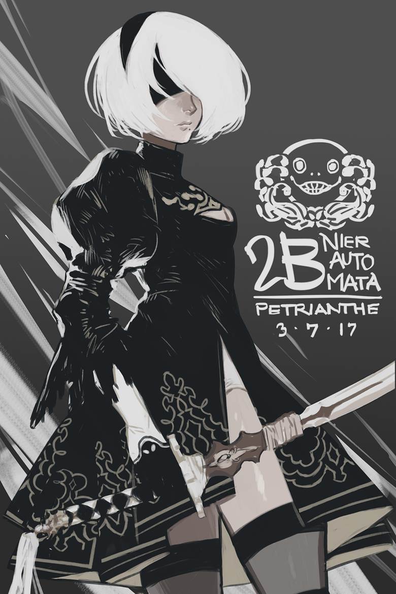 【NieR: Automata】2B - US Release|插画师Petrianthe的尤尔哈2号B型插画图片 | BoBoPic