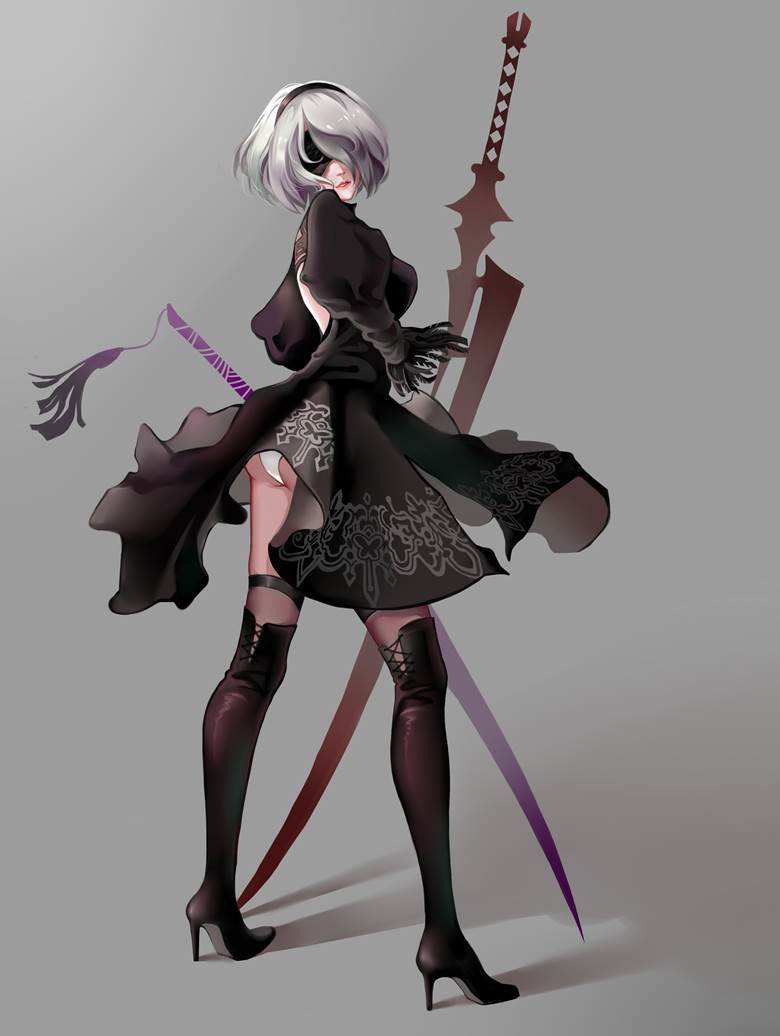 2B|插画师有兽焉的尤尔哈2号B型插画图片 | BoBoPic