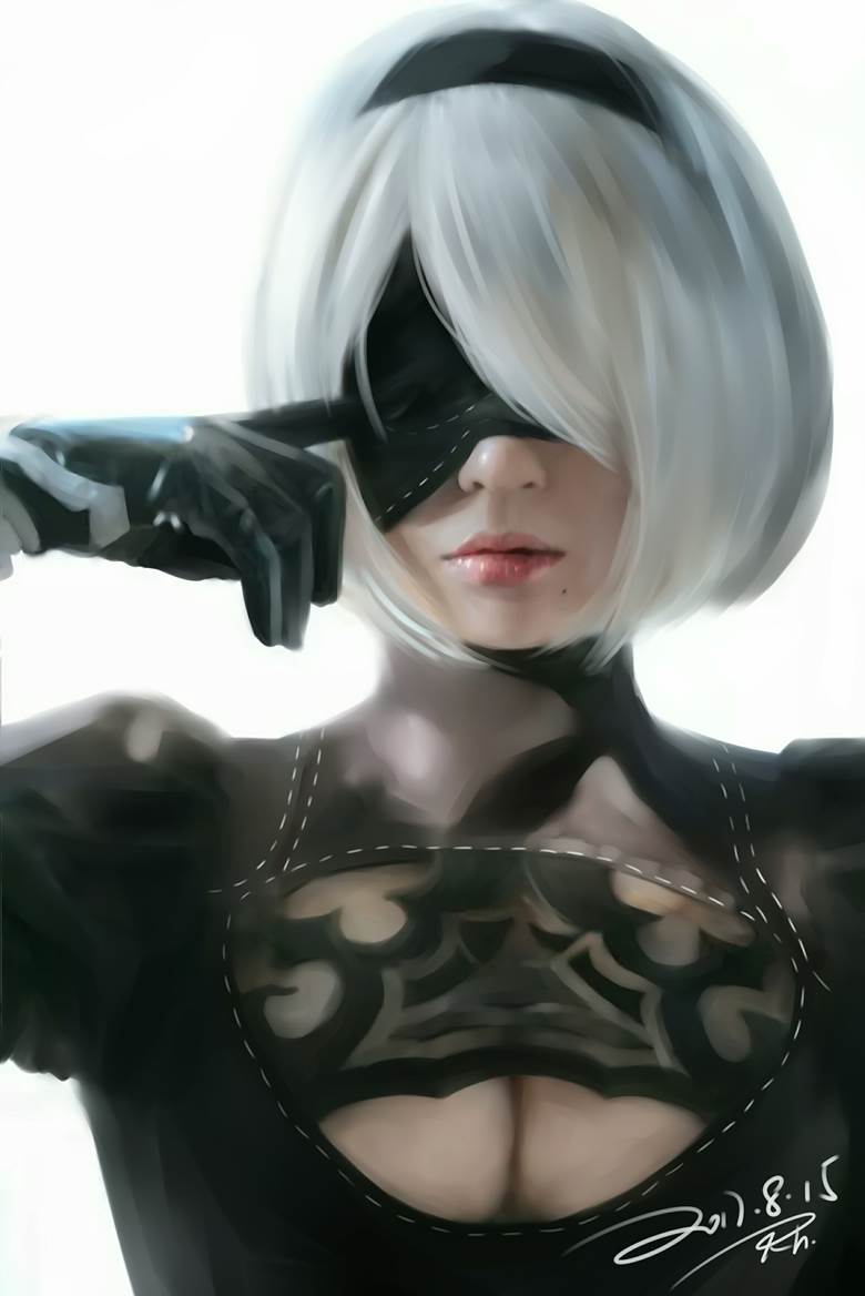 翻译: automata 约哈二号 b 型/2b 小姐|插画师railgunfigma的尤尔哈2号B型插画图片 | BoBoPic