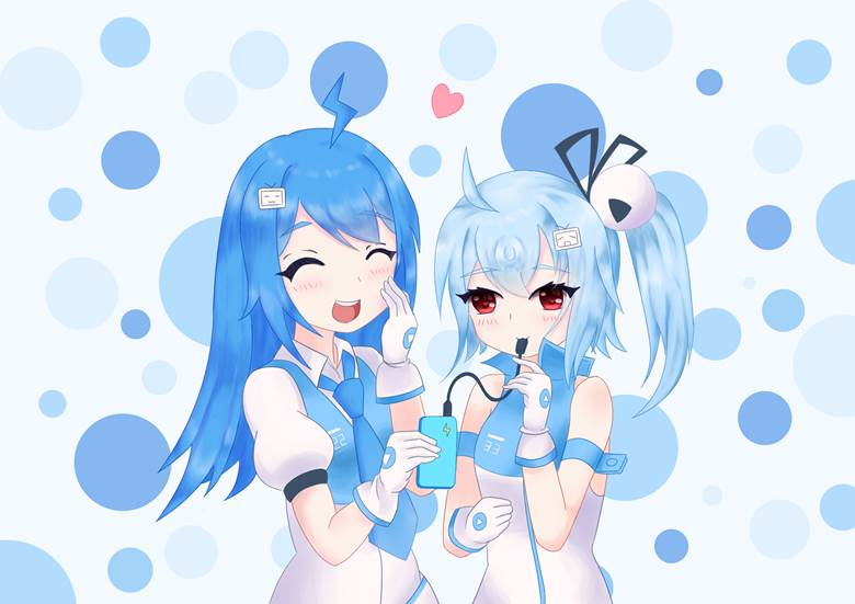 萌萌哒22和33~插画师黄昏のカエデ的bilibili2233娘插画图片 Bobopic