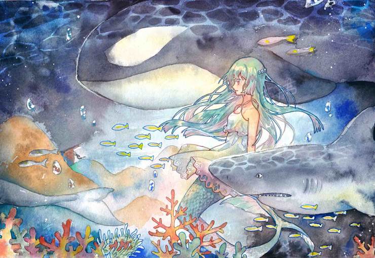 Undertheocean|插画师Sue☆mico的海底景色插画图片 | BoBoPic