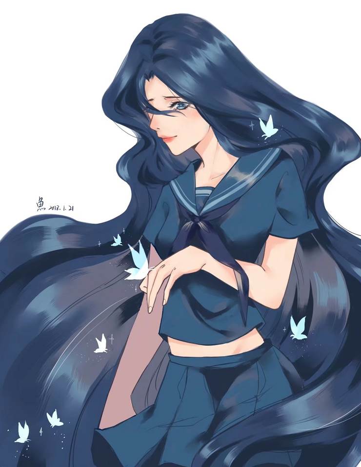 由花子哒|插画师yu非鱼的山岸由花子插画图片 | BoBoPic