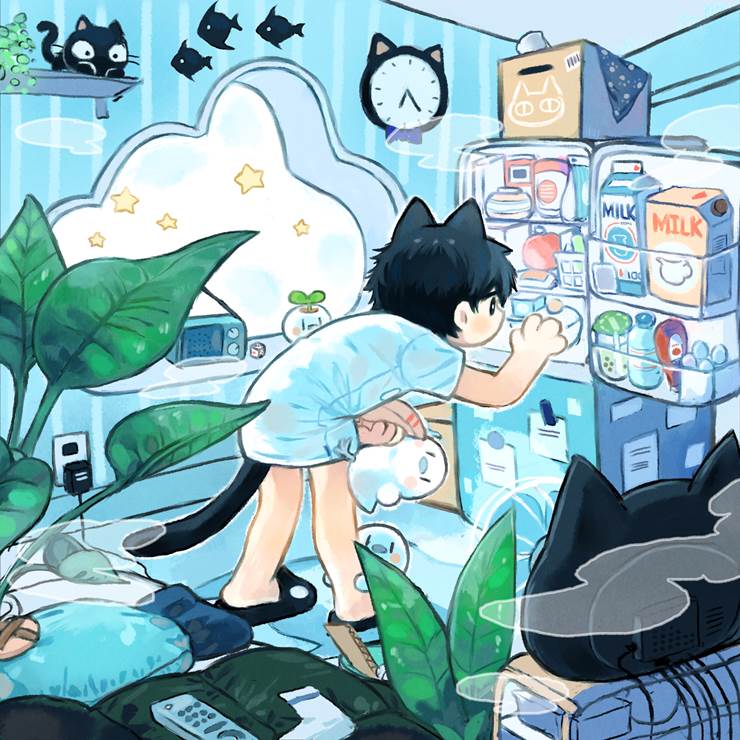 警钟|插画师cotono的房间室内插画图片 | BoBoPic