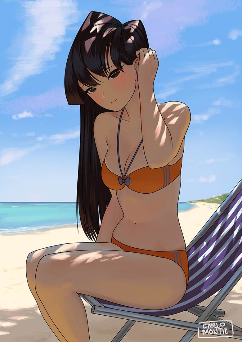 Komi Can't Communicate,Komi Can't Communicate,swimsuit,beach,sea,Shouko Komi,bandeau bikini ...