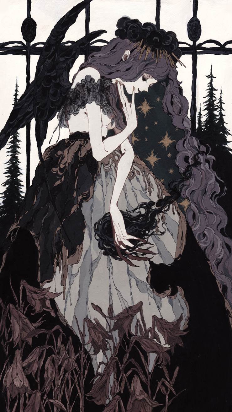 Pixiv好看的插画师yuko的哥特女孩插画图片 Bobopic