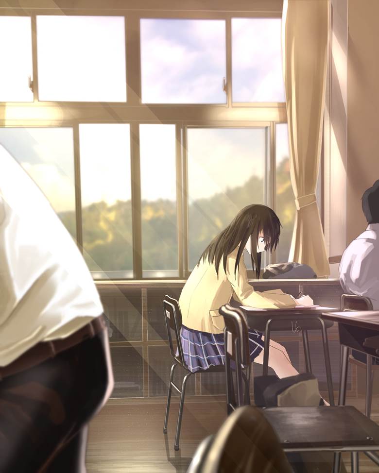 彼女は喋れない|ROTUS.的pixiv教室插画图片 | BoBoPic