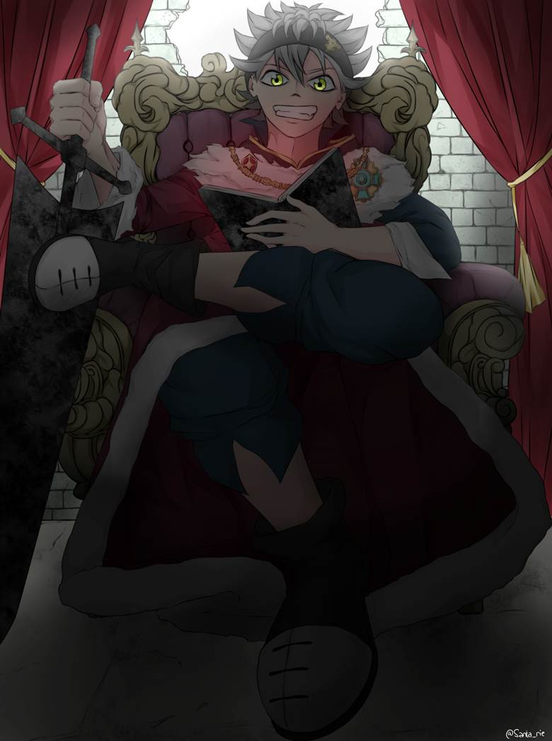 Magic Emperor Asta|Sanrie的黑色五叶草插画图片 | BoBoPic