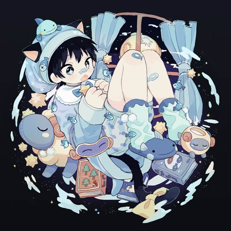 今天有什么故事？|插画师cotono的穿睡衣的人物插画图片 | BoBoPic