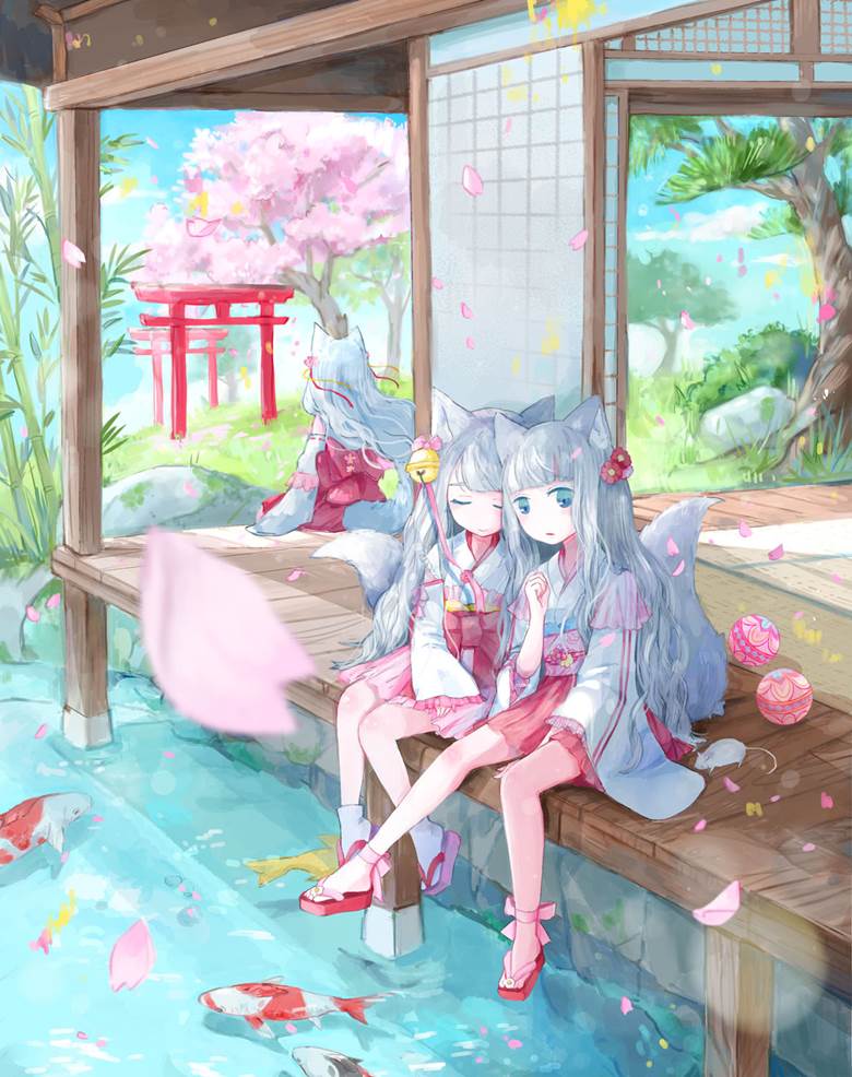 神様がいる场所|YUtuKI的和风鸟居插画图片 | BoBoPic