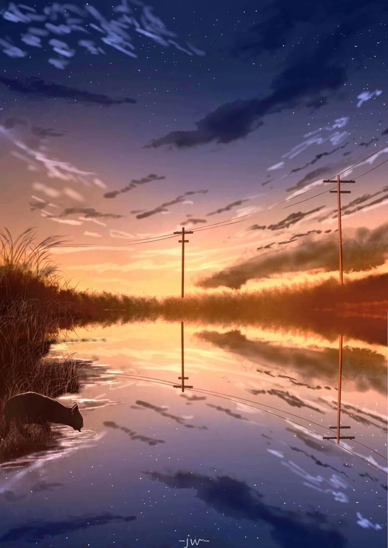 星湖|画师JW的Pixiv高清风景插画图片 | BoBoPic