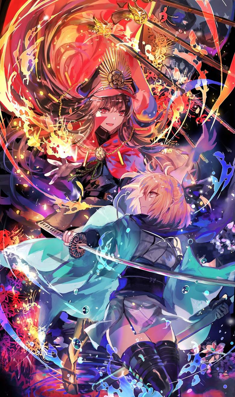 魔人アーチャーVS樱セイバー|rioka的Fate/GrandOrder插画图片 | BoBoPic